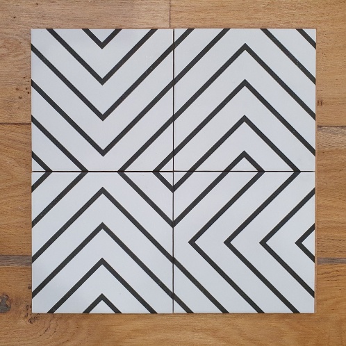 Black and White Geometric Retro floor tiles Sydney