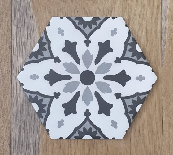 Black and White Hex Tiles Sydney Spanish Bathroom Kitchen Floor
