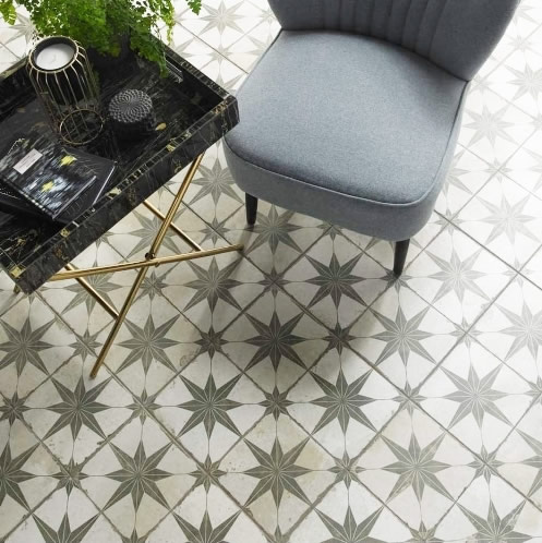 Star Pattern Green Floor Tiles Sydney Spanish